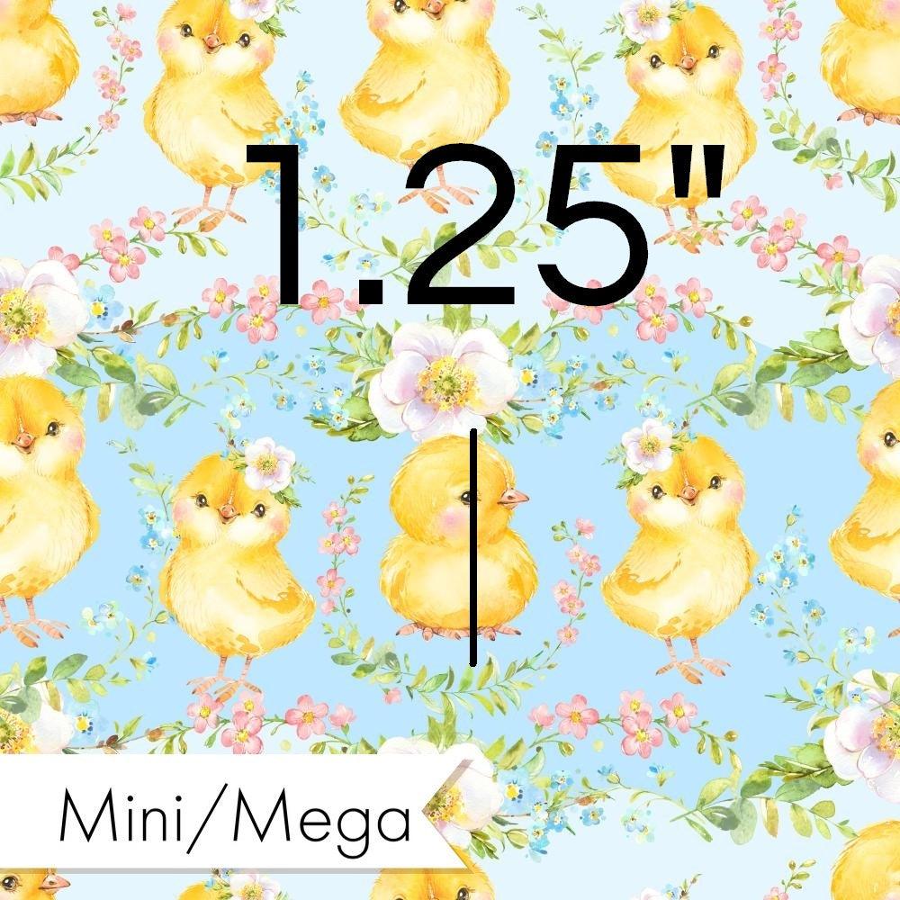 Design 585 - Cute Chicken Fabric | Blue Baby Chickens Flowers Print ...