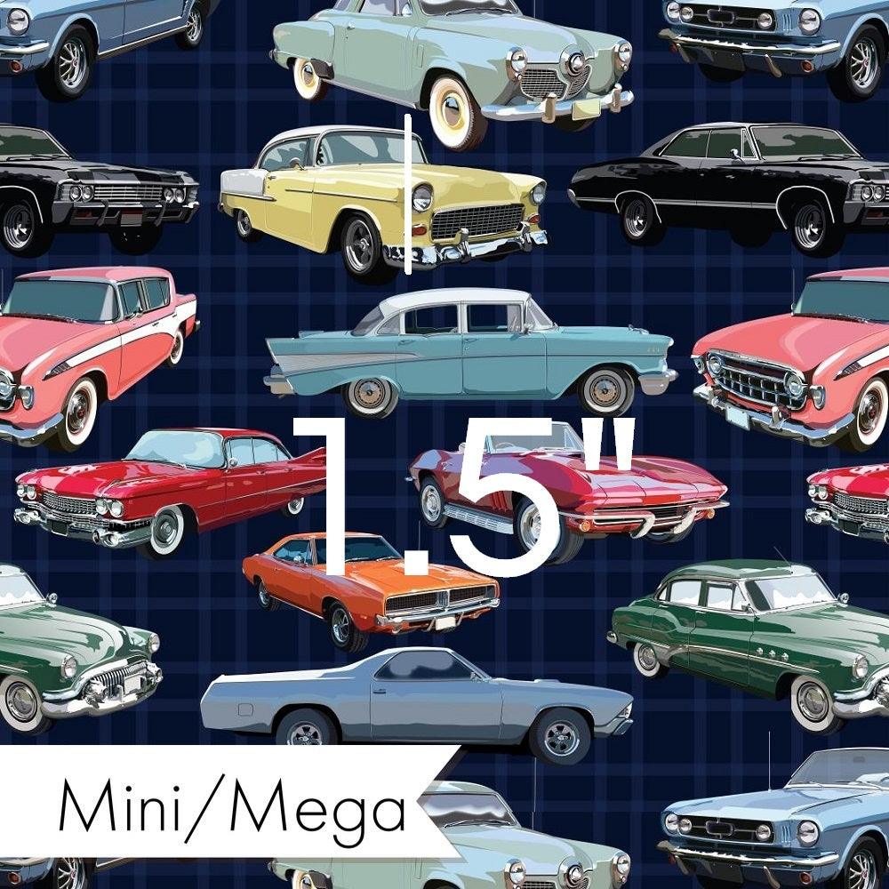 Design 640 - Classic Car Fabric | Navy Classic Cars Print | Missy Rose