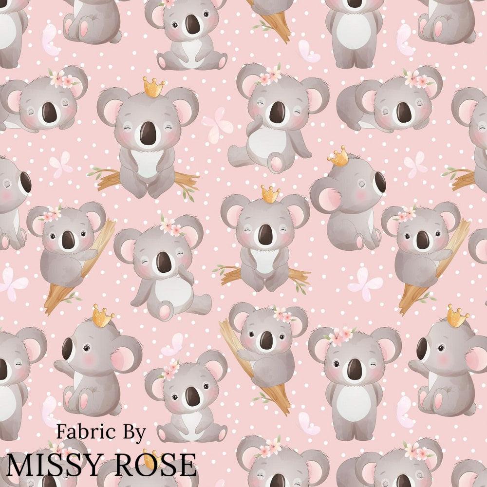 Design 938 - Pink Koala Fabric | Cute Koala Print | Missy Rose