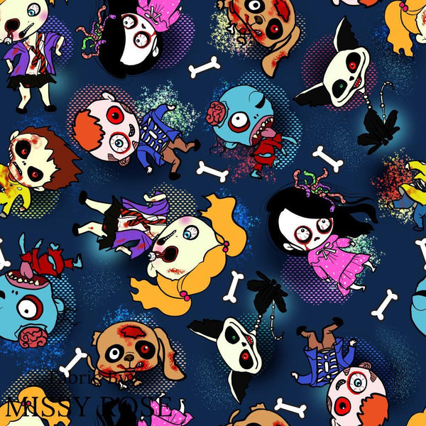 Design 951 - Navy Zombie Fabric | Zombie Print | Missy Rose
