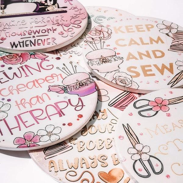 Sewing Quote Pattern Weights 4-Pack | Ceramic | Missy Rose